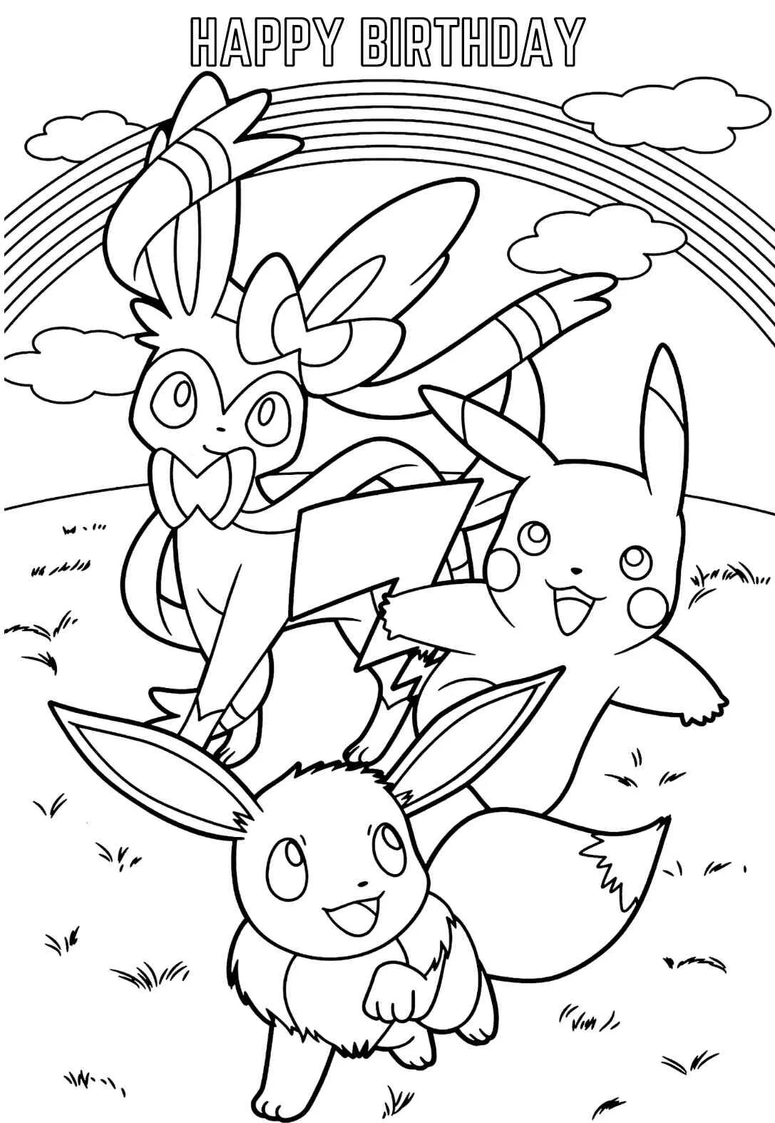 11 Awesome Pokemon Birthday Coloring Pages & Cards (free ...
