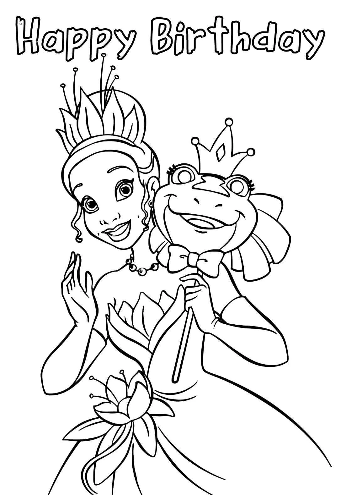 11 Beautiful Princess Birthday Coloring Pages & Cards (free ...