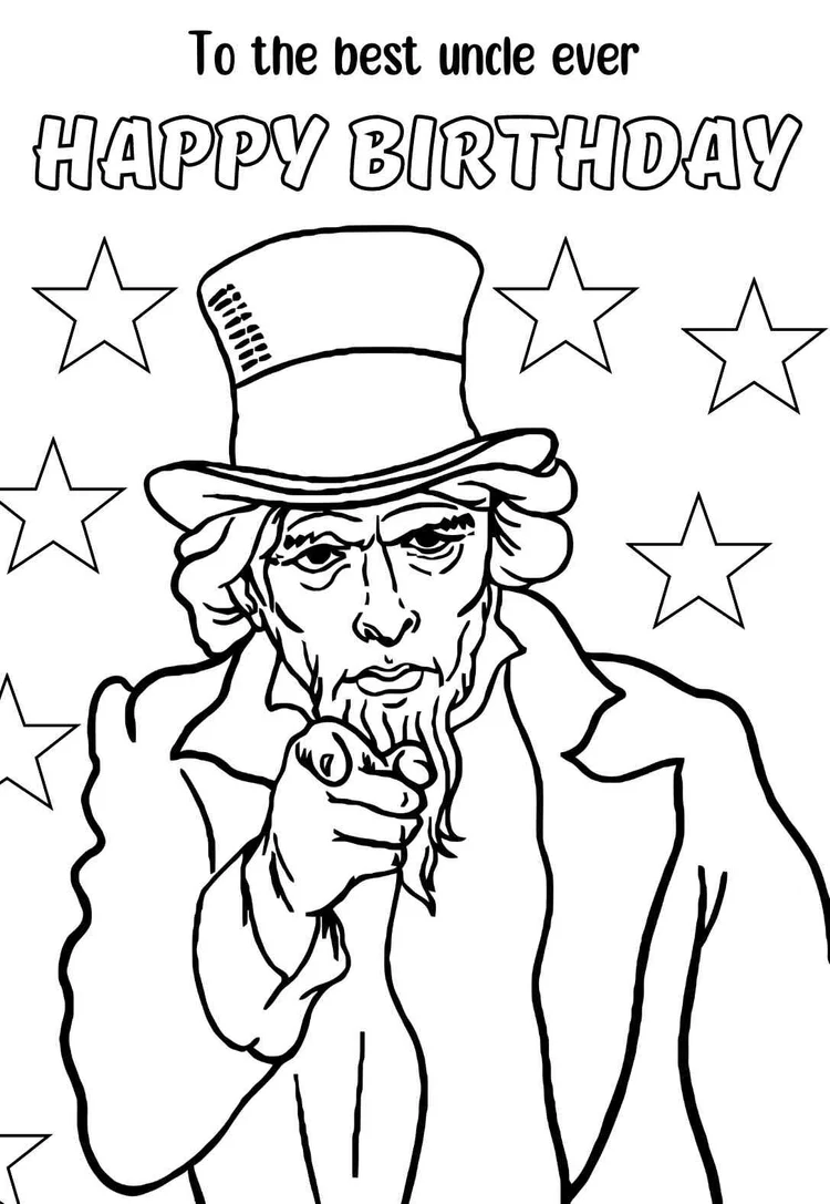 happy birthday uncle coloring pages — PRINTBIRTHDAY.CARDS