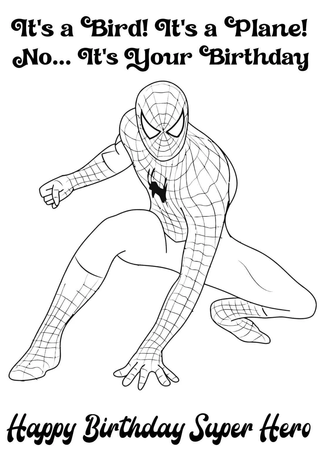 12 Spectacular Spiderman Birthday Coloring Pages & Cards (free ...