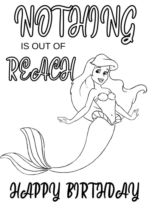 15 Mermaid Printable Birthday Cards & Coloring Pages (free ...