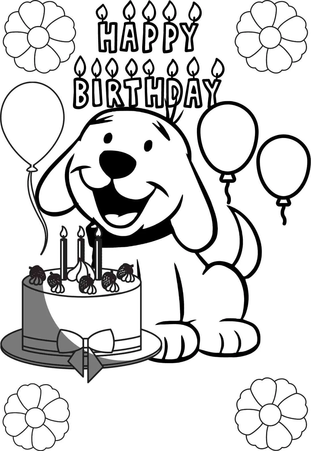 Animal Birthday Coloring Pages & Printable Cards (free) — PRINTBIRTHDAY ...
