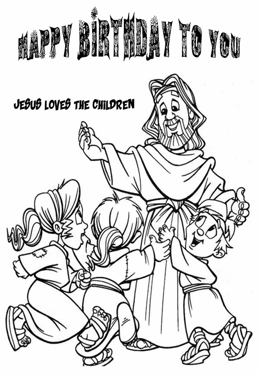 Jesus Birthday Coloring Pages & Cards — PRINTBIRTHDAY.CARDS