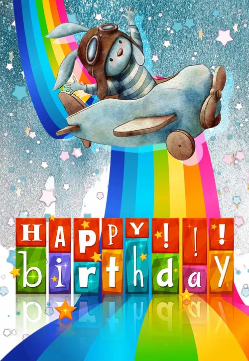 Rainbow Birthday Cards — PRINTBIRTHDAY.CARDS