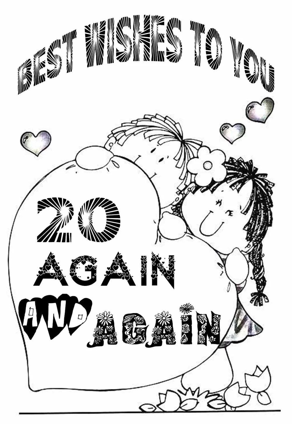 60th Birthday Coloring Pages & Cards (free) — PRINTBIRTHDAY.CARDS