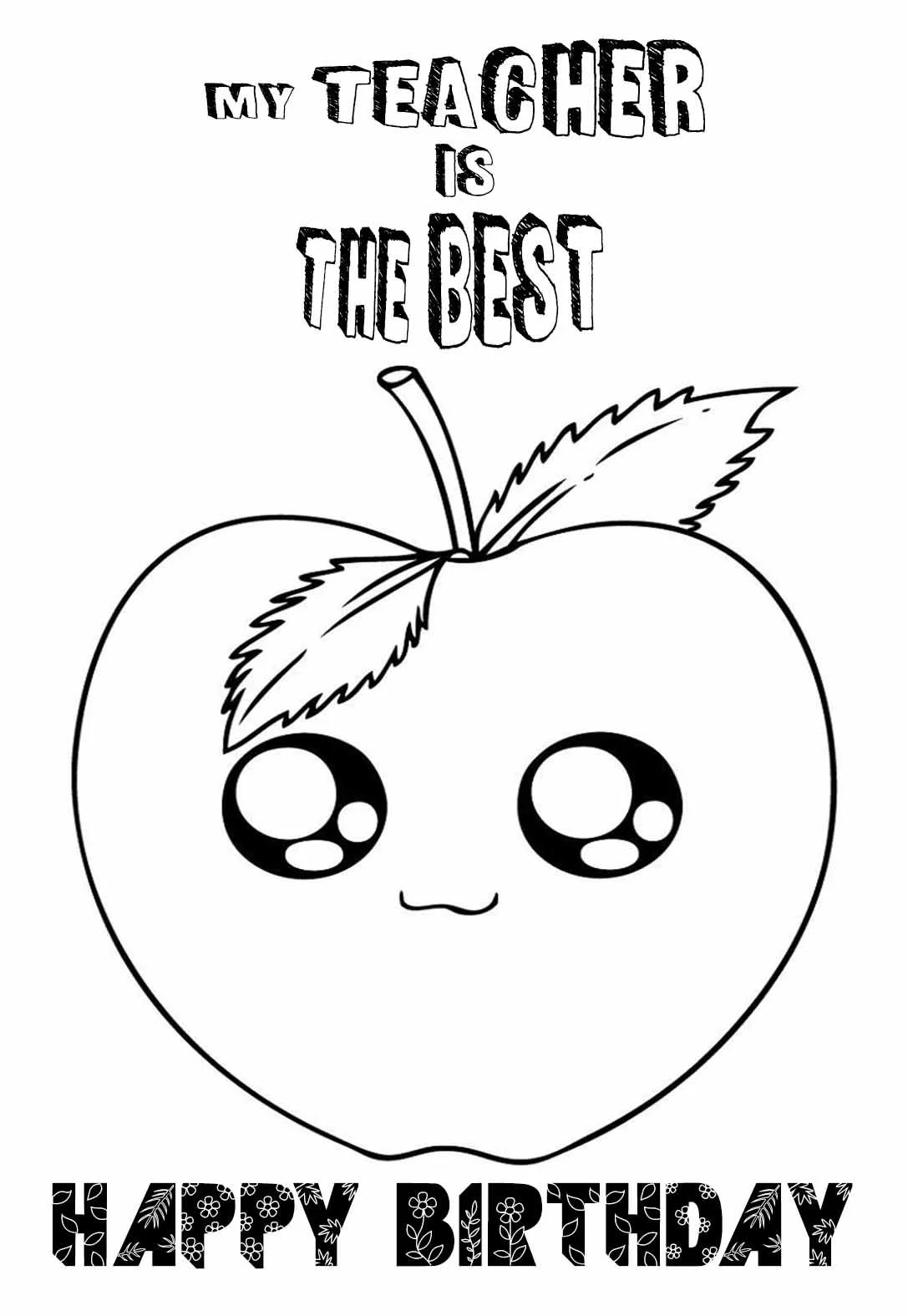 Happy Birthday Teacher Coloring Pages & Cards — PRINTBIRTHDAY.CARDS