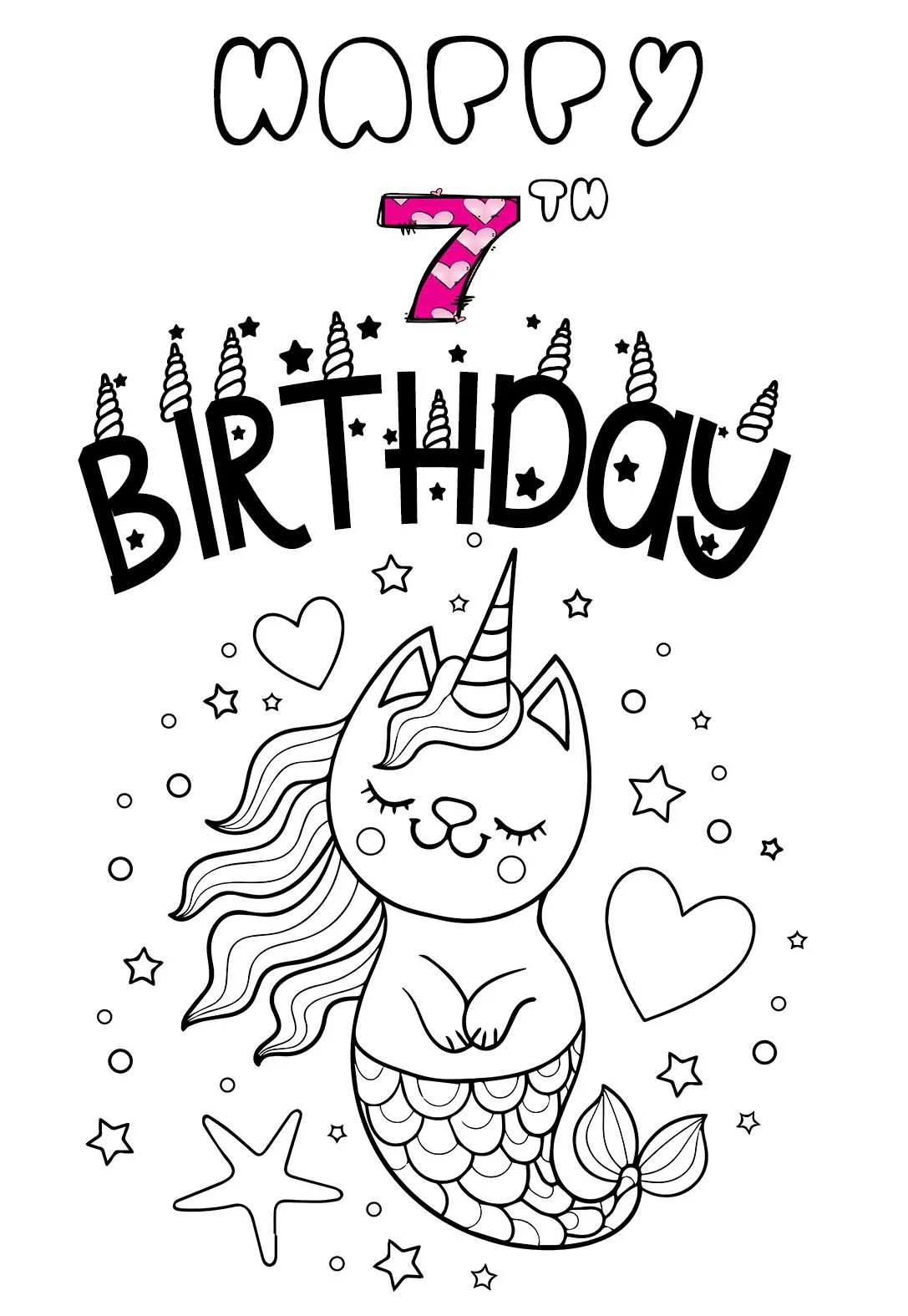 11 Gorgeous Printable Birthday Cards for 7 Year Olds (free ...