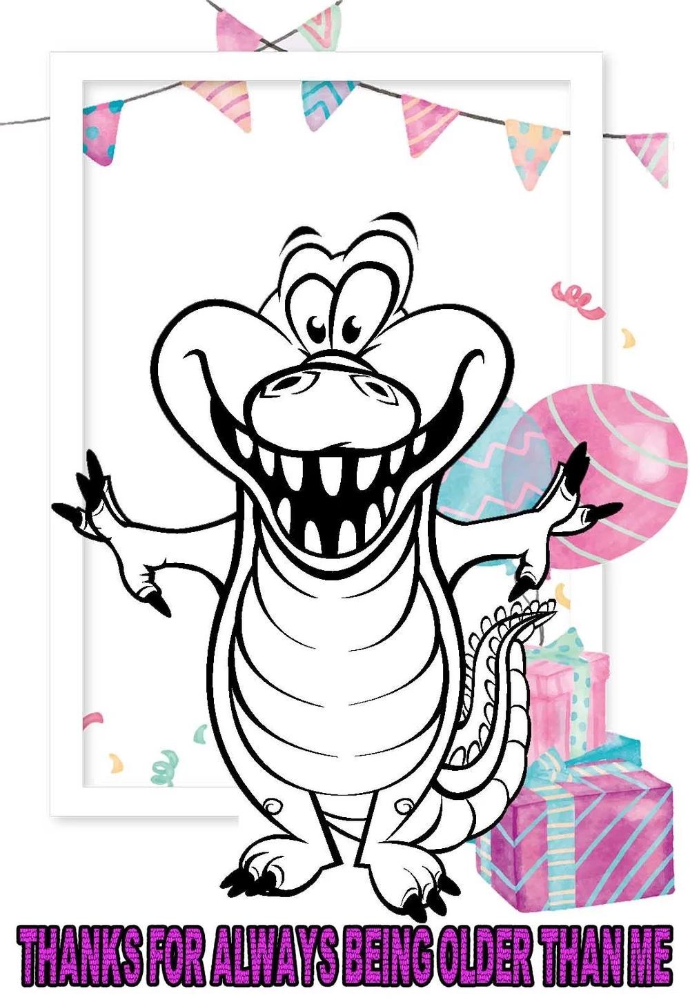 8 Funny Birthday Coloring Pages & Cards (free) — PRINTBIRTHDAY.CARDS