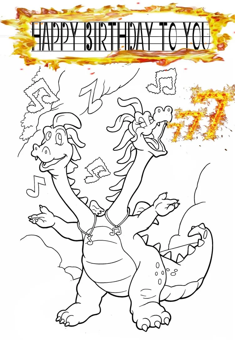 7th Birthday Coloring Pages & Cards (free) — PRINTBIRTHDAY.CARDS