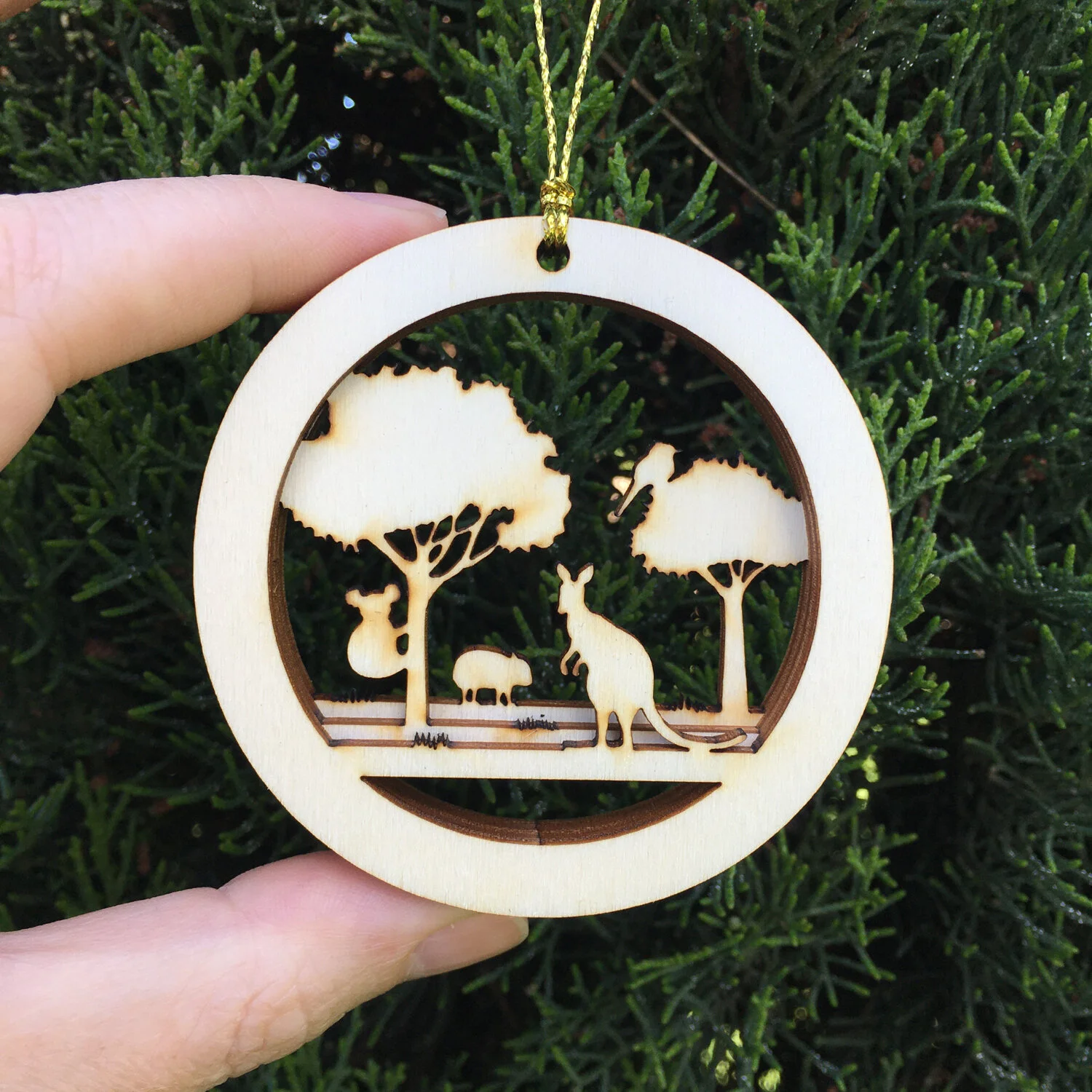 Australian Animals Round Christmas Decoration — The Paper & Wood Co ...