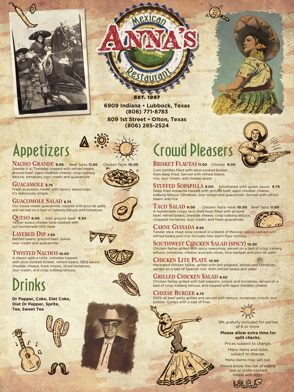 Menu — Anna's Mexican Restaurant