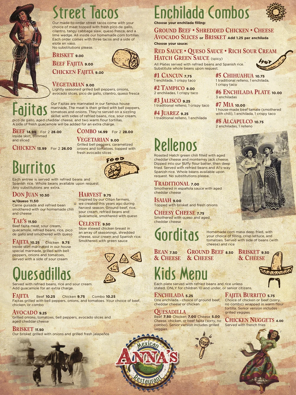 Menu — Anna's Mexican Restaurant
