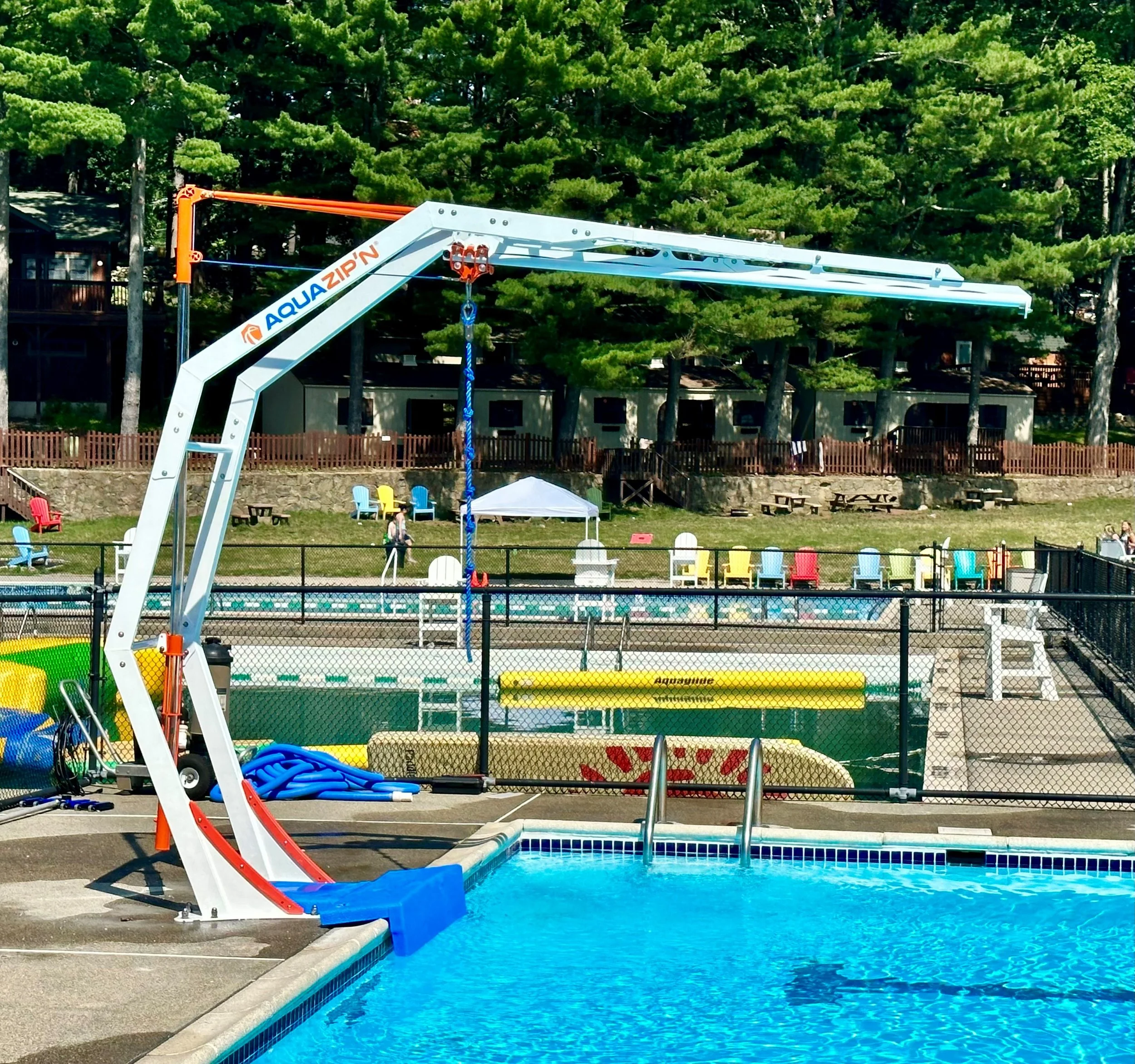 Zip Line Meets Rope Swing — Poolside Adventures | Makers of AquaClimb ...