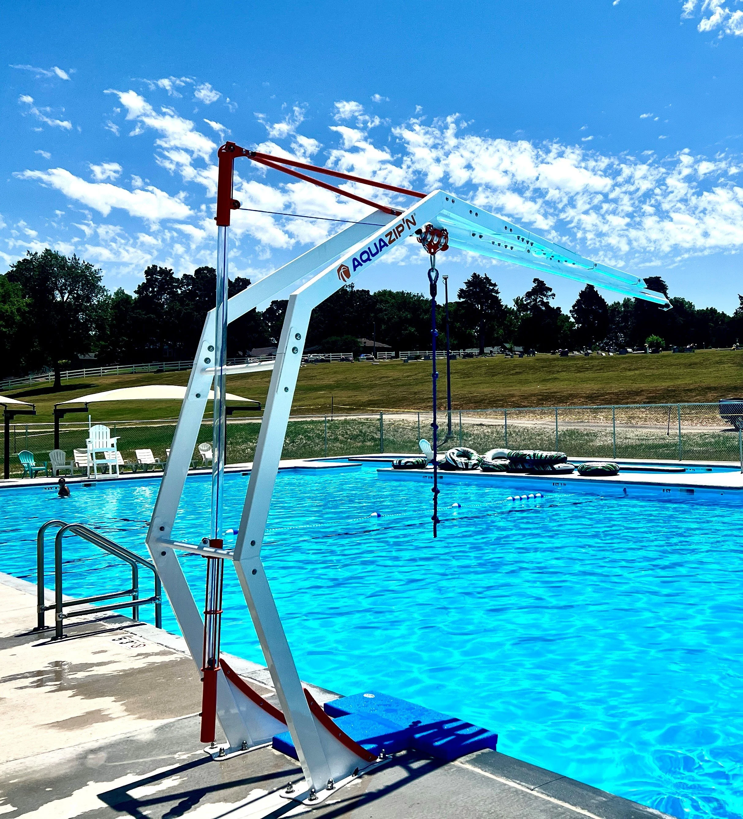 Zip Line Meets Rope Swing — Poolside Adventures | Makers of AquaClimb ...