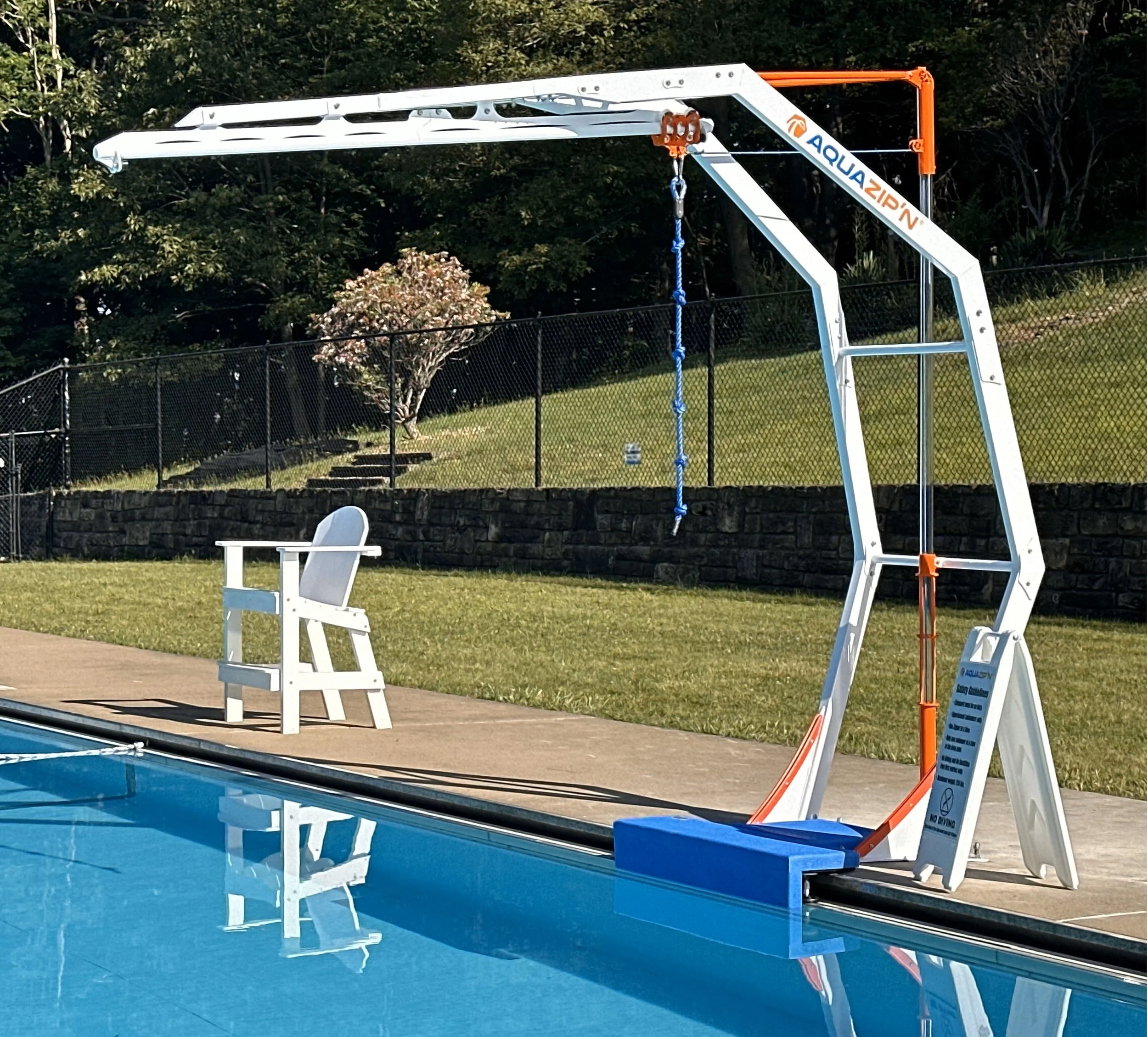 Zip Line Meets Rope Swing — Poolside Adventures | Makers of AquaClimb ...