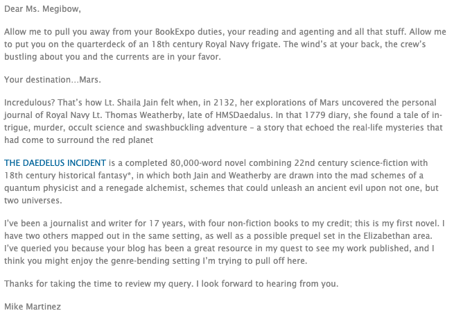 Query Letter Examples From Successful Authors How To Write A Query Letter