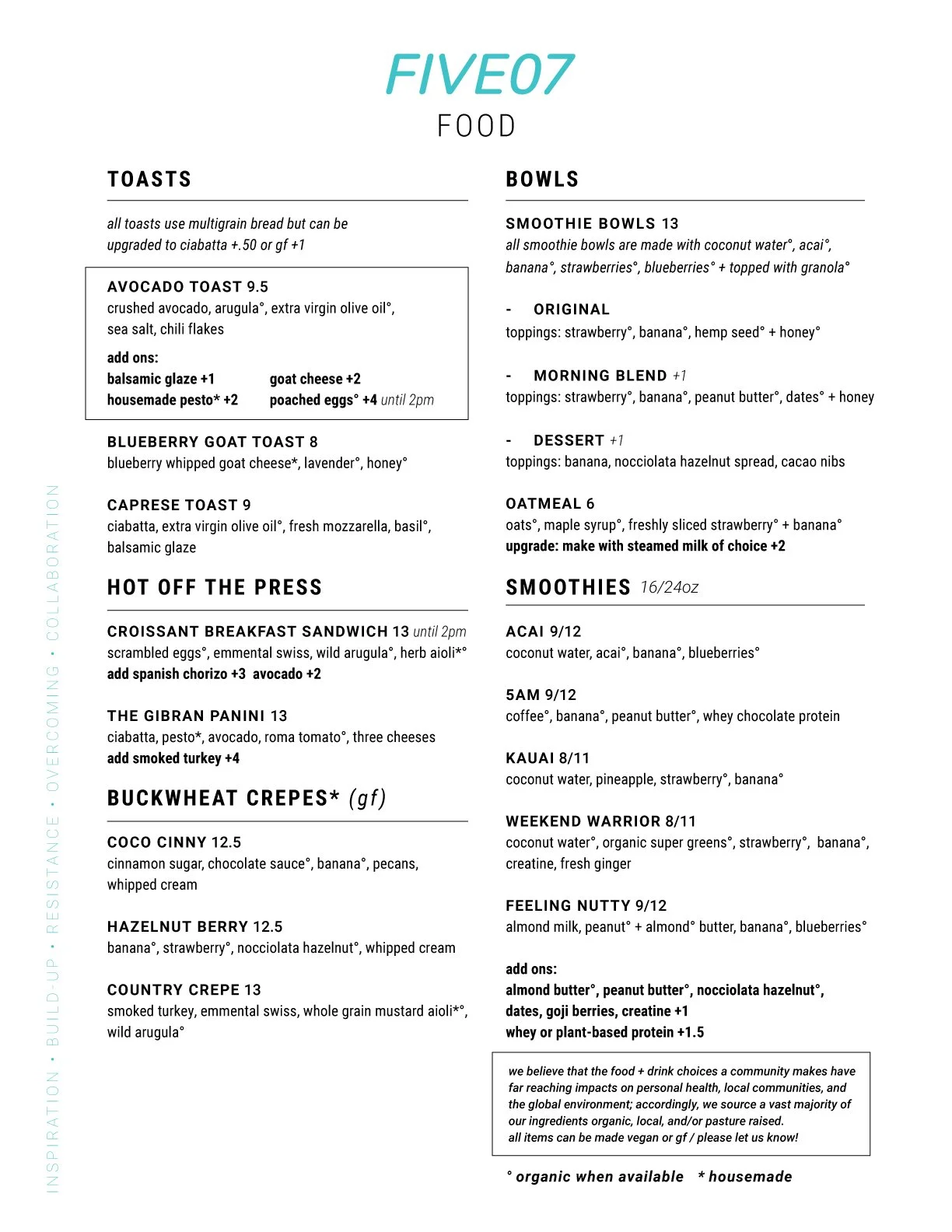 Arboles Menu — The Five07