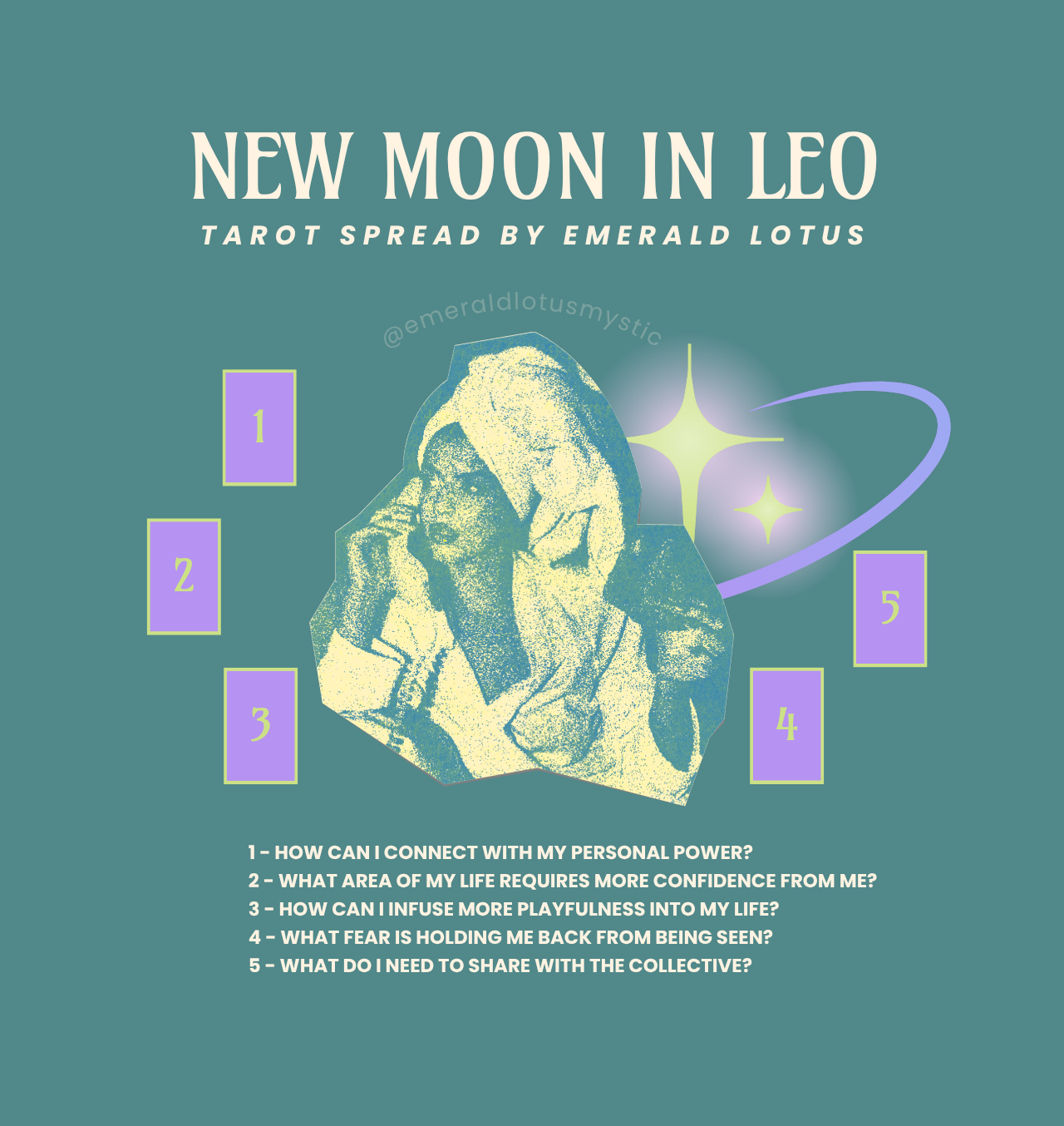 New Moon in Leo Tarot Spread - July 24, 2025 — Emerald Lotus