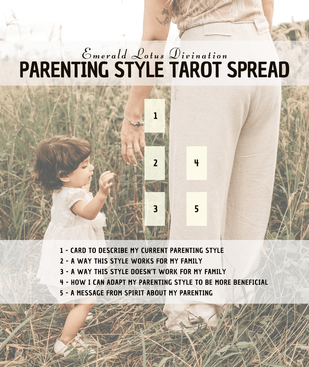 Parenting Style Tarot Spread — Emerald Lotus