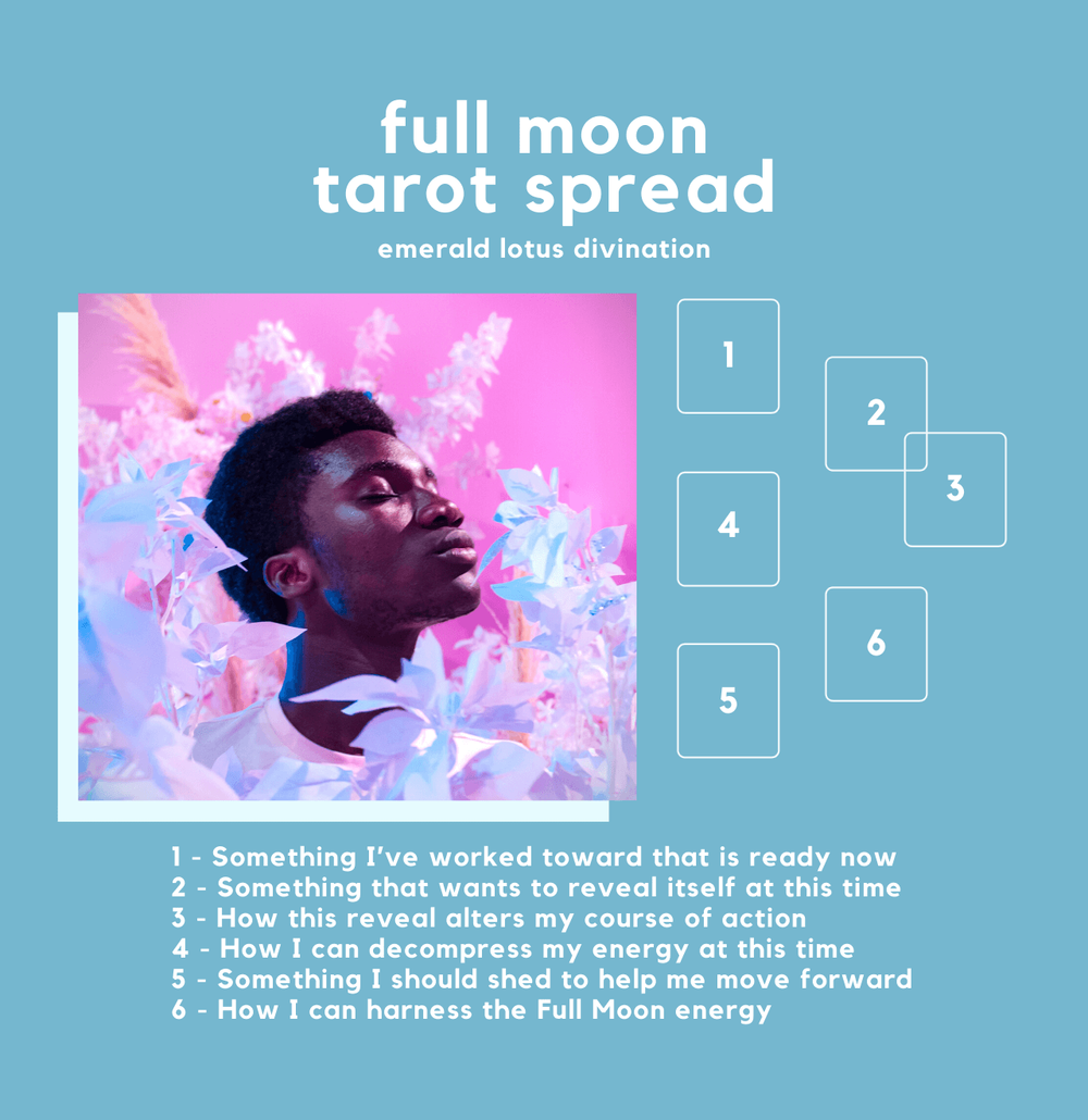 Full Moon Tarot Spread — Emerald Lotus