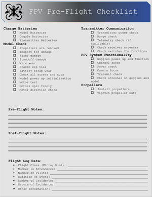 New First Flight Checklist Brings Essential FPV Safety and Readiness ...