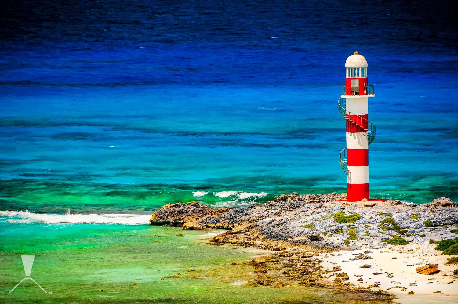 Blue Striped Lighthouses