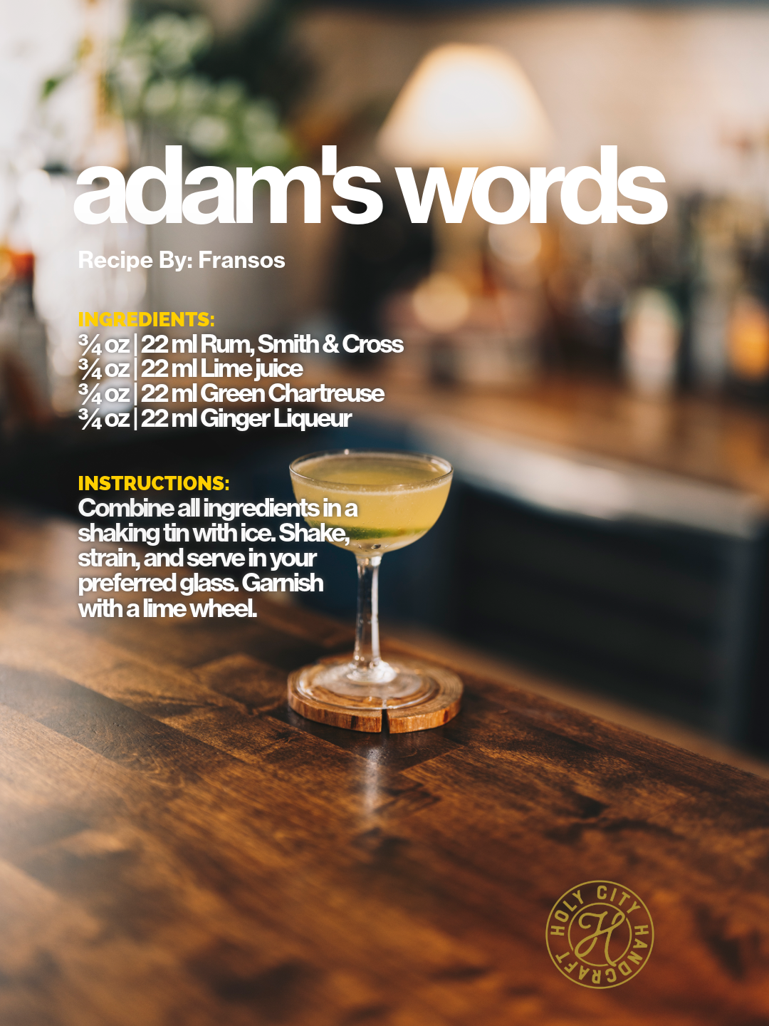 Adam’s Words | Holy City Handcraft