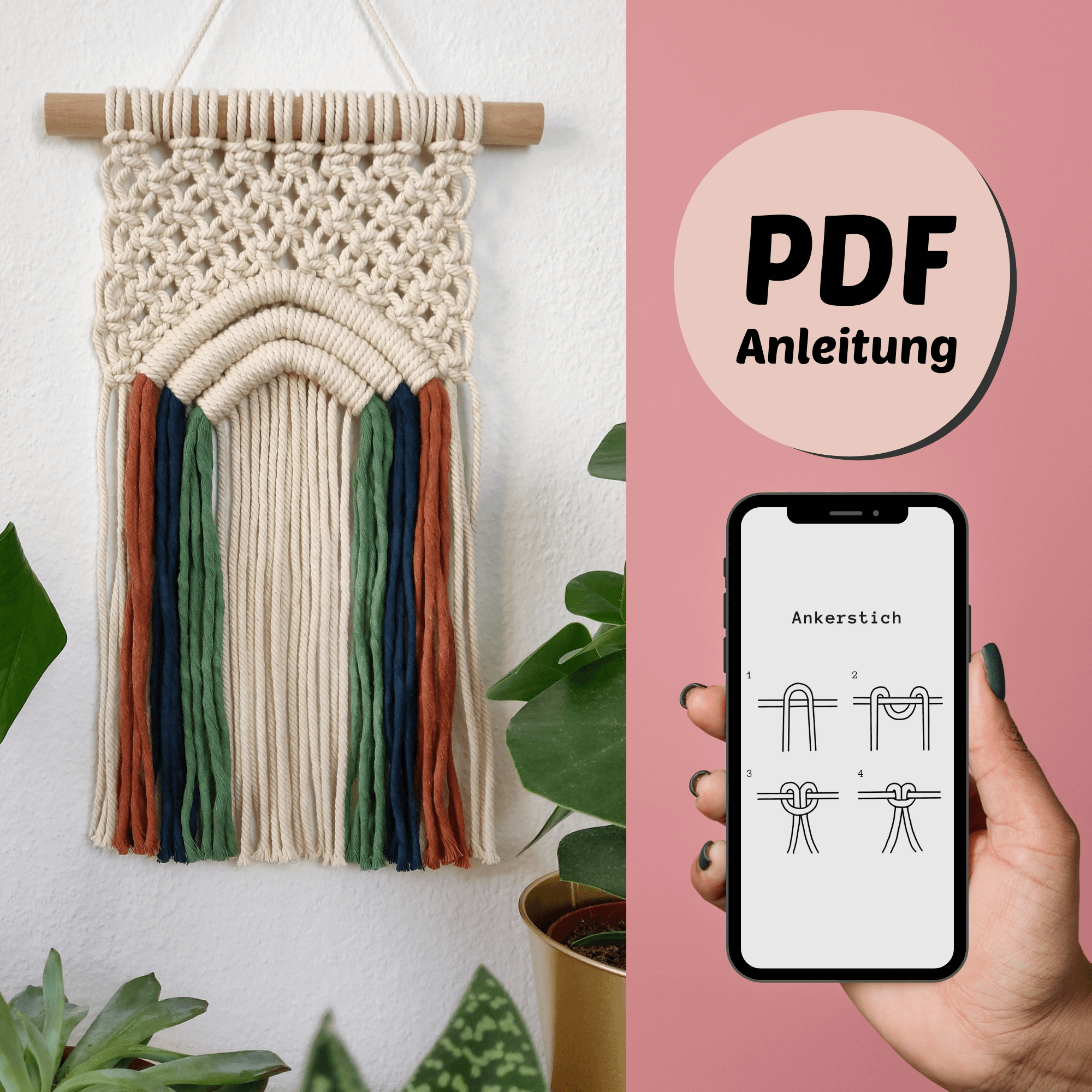 PDF-Anleitung für Makramee-Wandbehang MONA — Capperli
