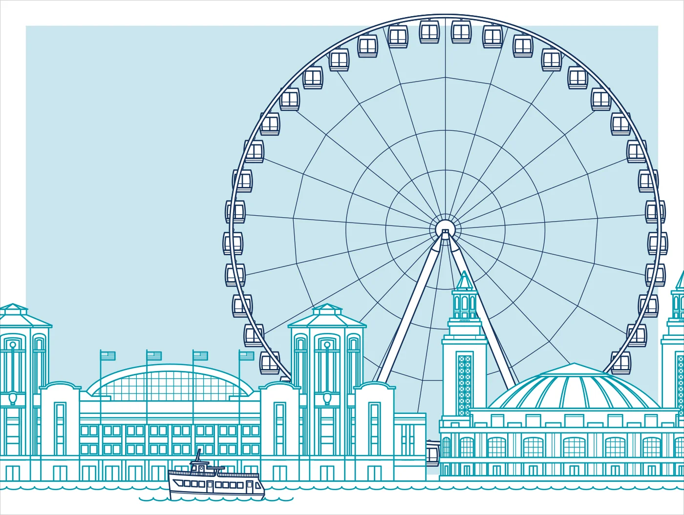Navy Pier Ferris Wheel Drawing