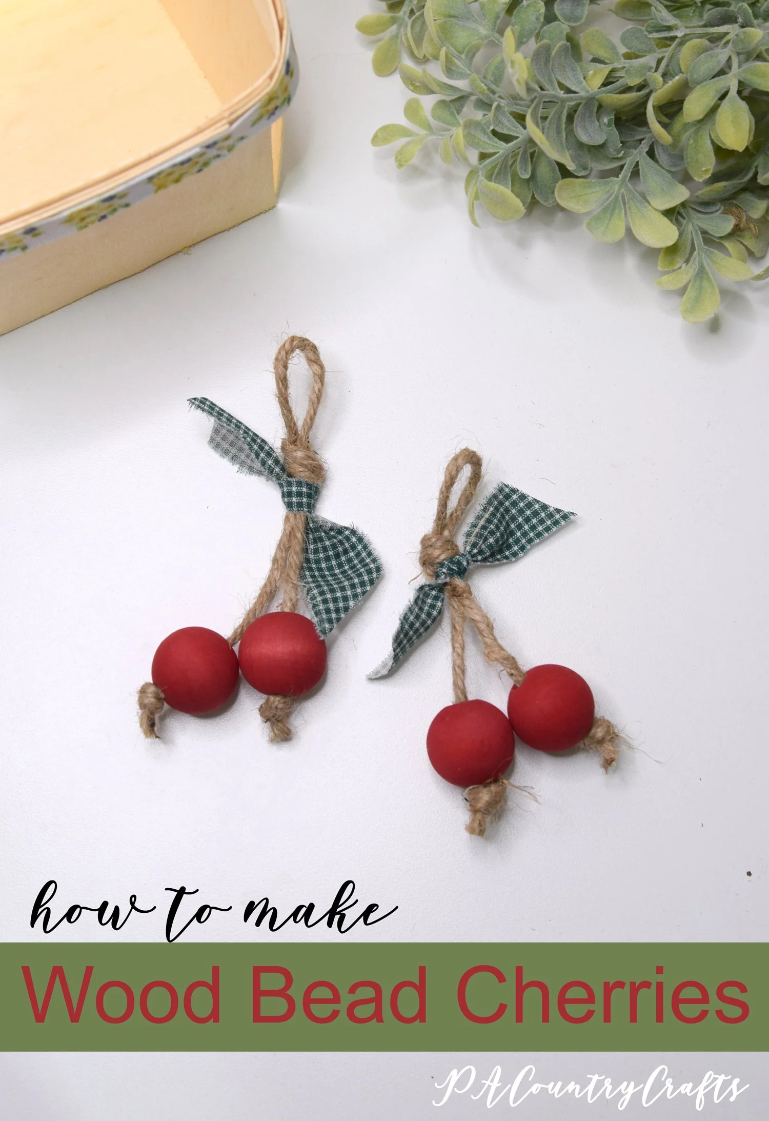 Wood Bead Cherries — PACountryCrafts