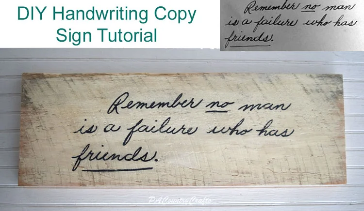 DIY Handwriting Copy Sign Tutorial — PACountryCrafts