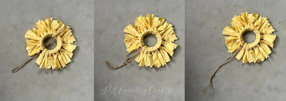 Canning Ring Rag Sunflowers — PACountryCrafts