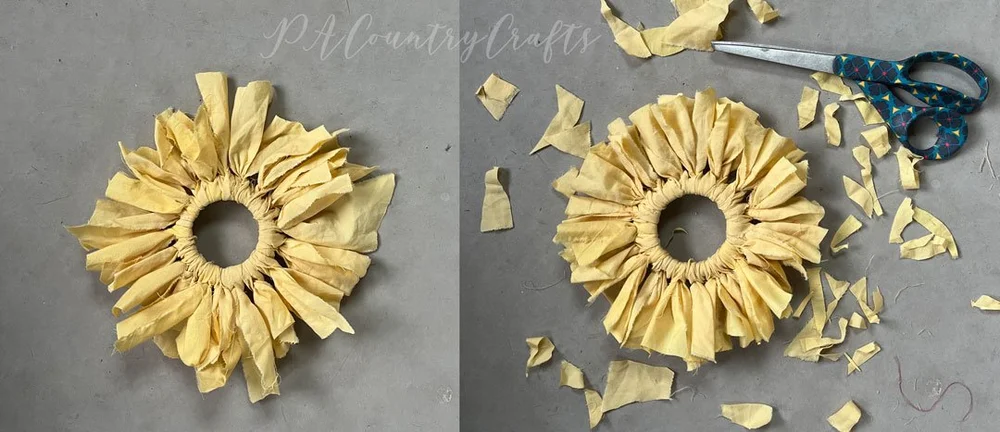 Canning Ring Rag Sunflowers — PACountryCrafts