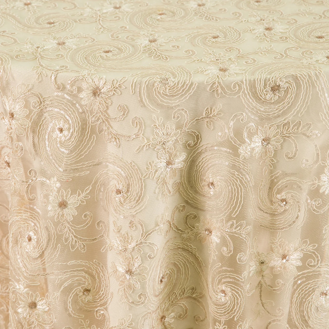 SEQUIN & SHEER OVERLAY LINENS | White Door Events