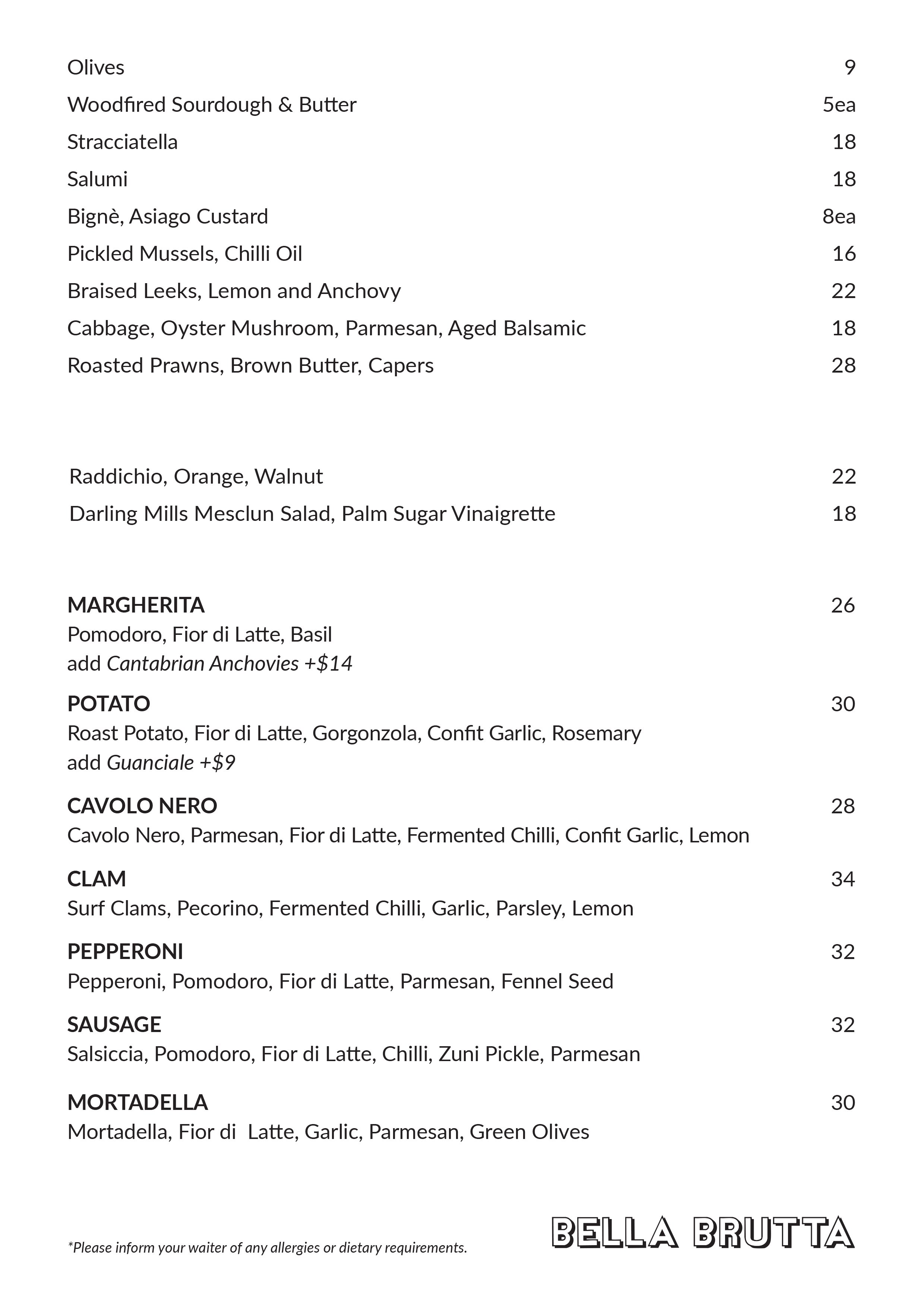 Menu — BELLA BRUTTA