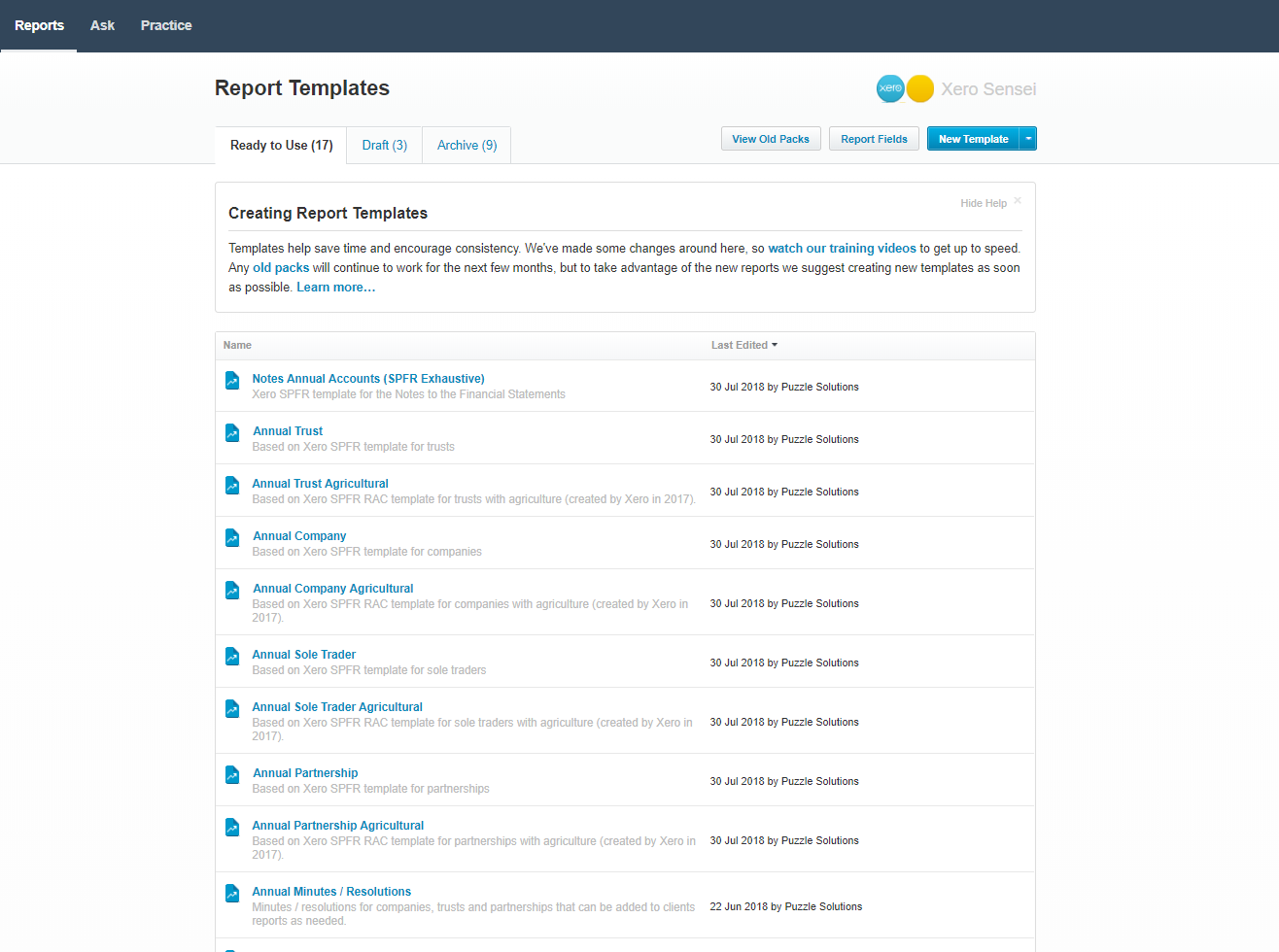 Xero HQ Report Templates — Puzzle Solutions