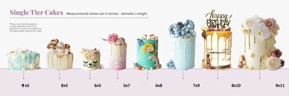 Cakes Size & Pricing — Cakes by Aranee