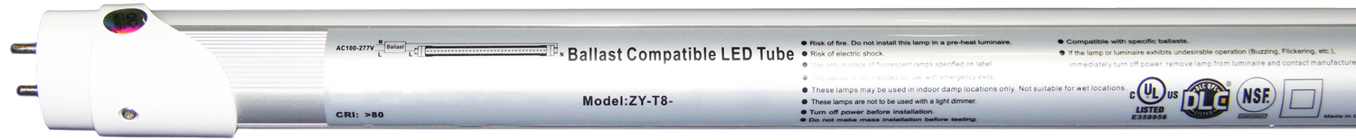 ZY-T8 LED TUBES — JL Lighting - Commercial LED Lights
