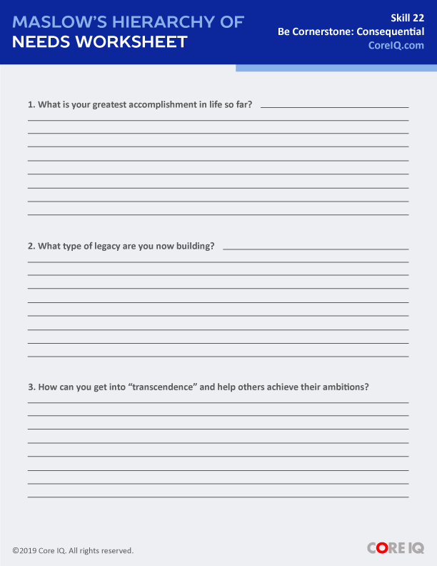 Skill 22: Maslow's Hierarchy of Needs — Core IQ