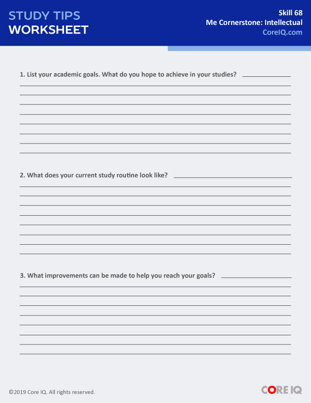 Skill 68: Study Tips — Core IQ
