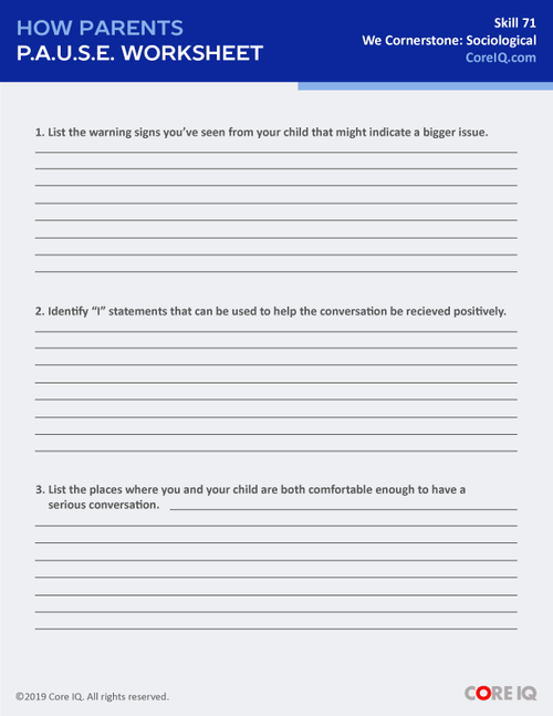 Skill 71: How Parents P.A.U.S.E. — Core IQ