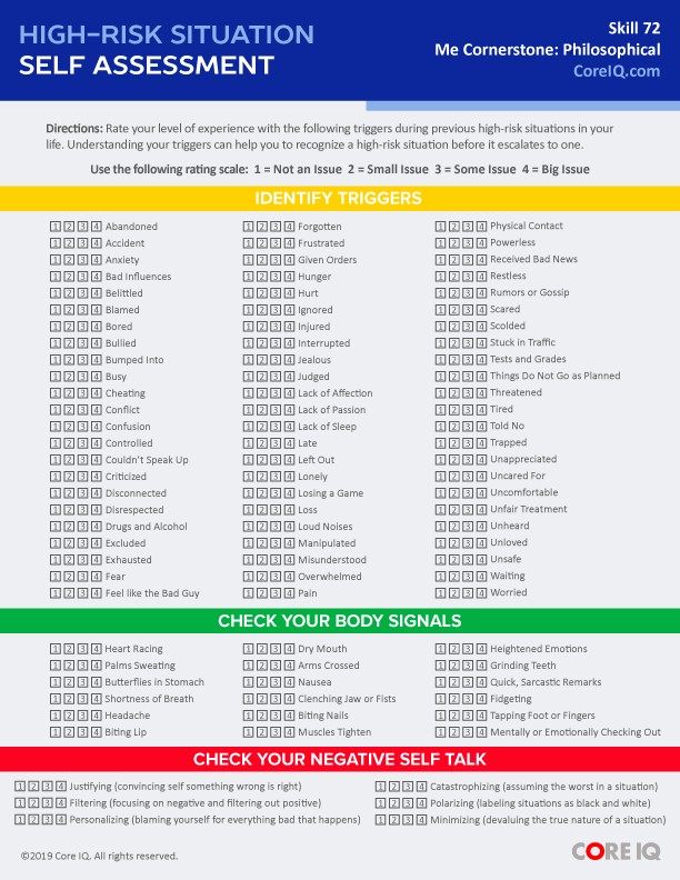 Skill 72: Identifying Triggers for High-Risk Situations — Core IQ