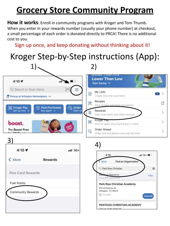 Kroger Community Program — Park Row Christian Academy