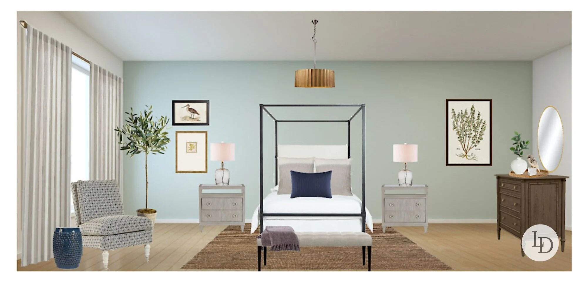 Get the Look: Botanical Bedroom in a Traditional Modern Style — LIVEN ...