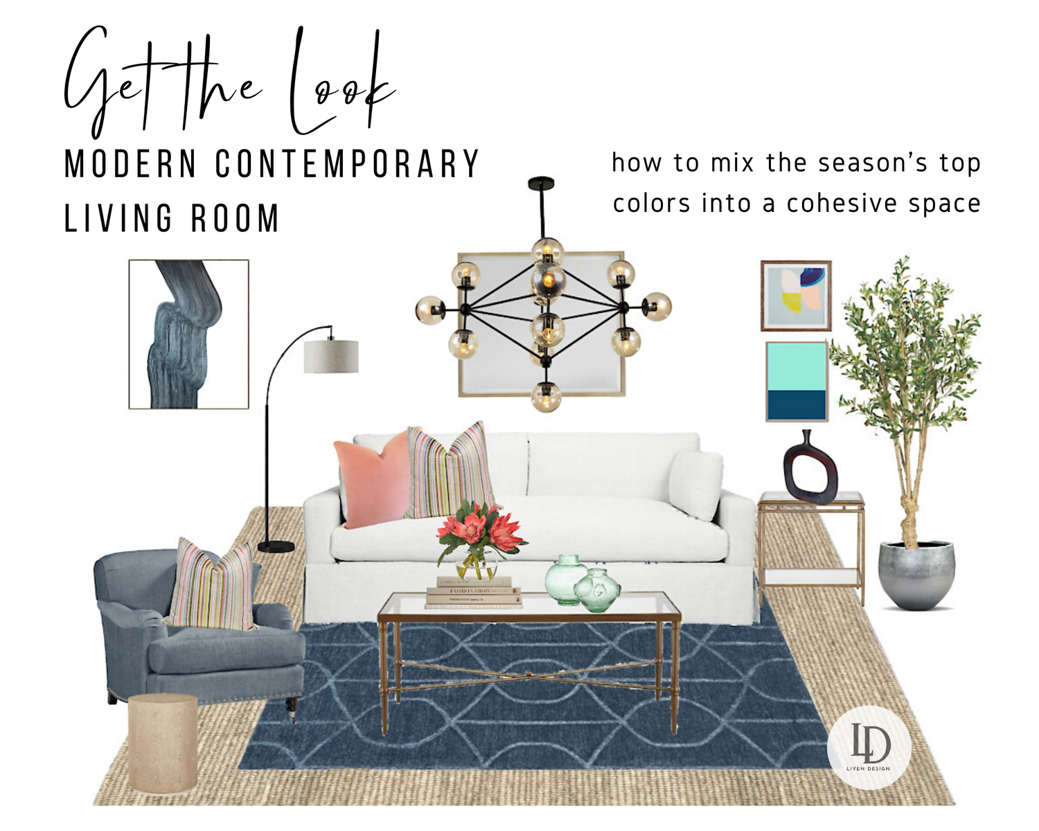 Get the Look: Colorful Contemporary Modern Living Room In This Year's ...