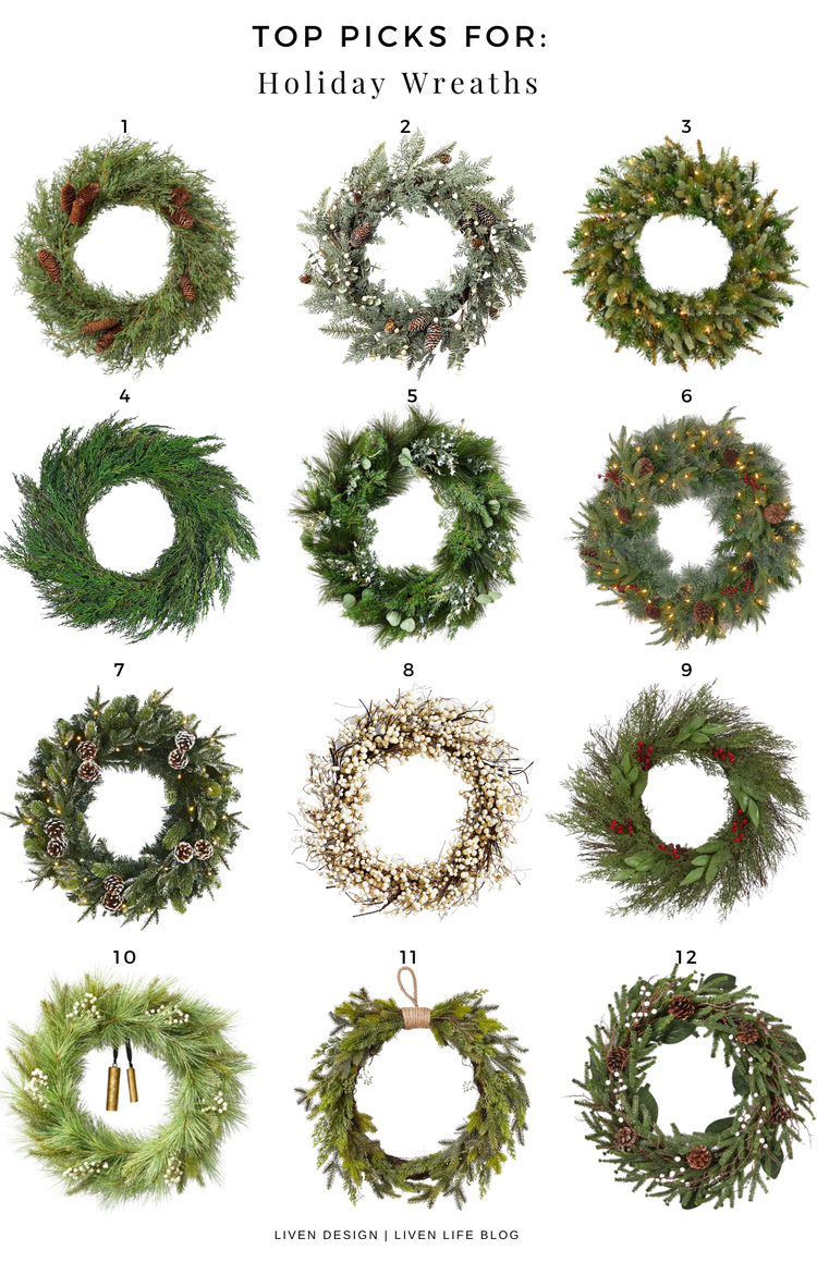 12 Holiday Wreaths For The Christmas Season — LIVEN DESIGN