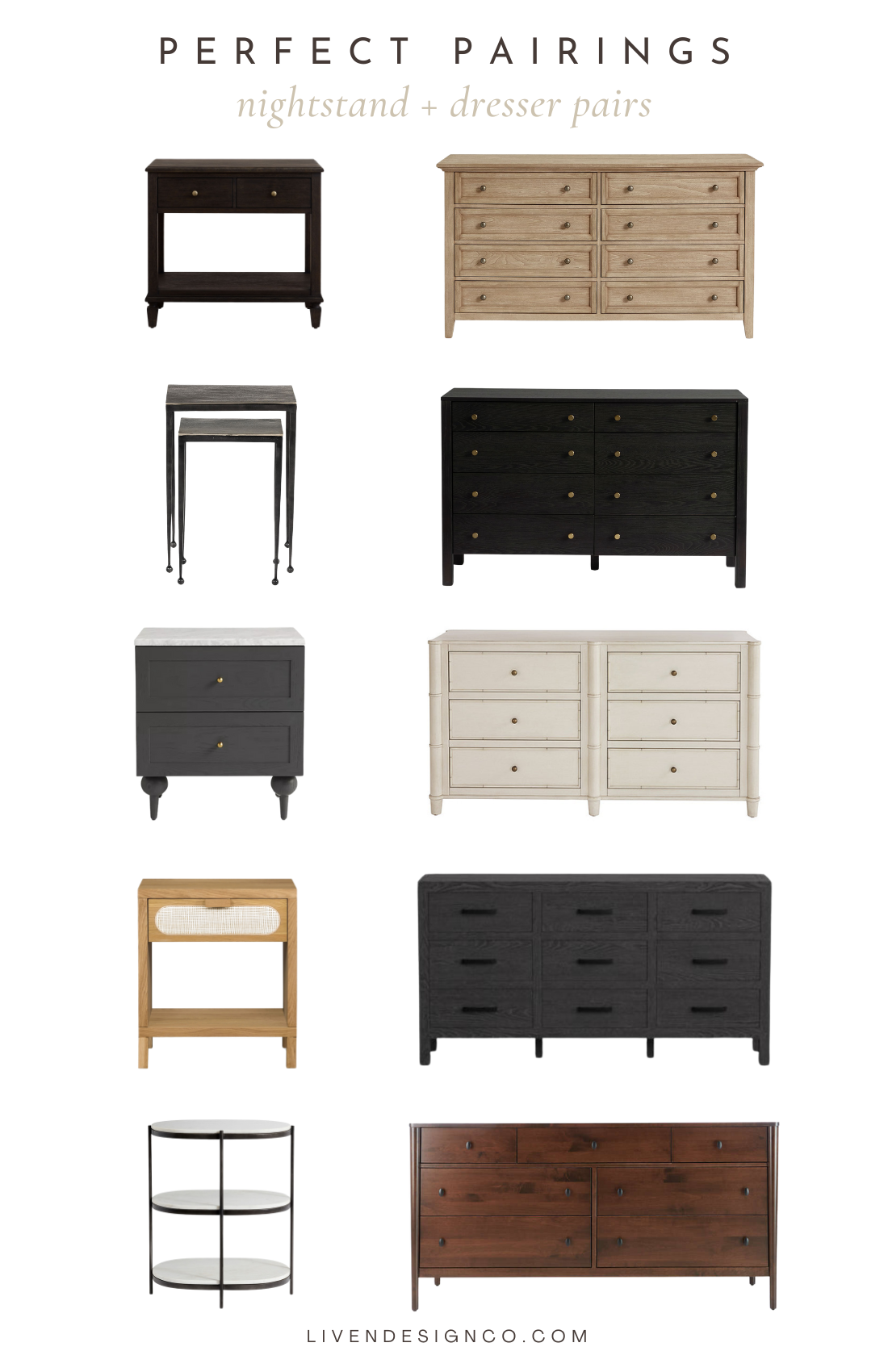 Perfect Pairings: Nightstand + Dresser Pairs — LIVEN DESIGN