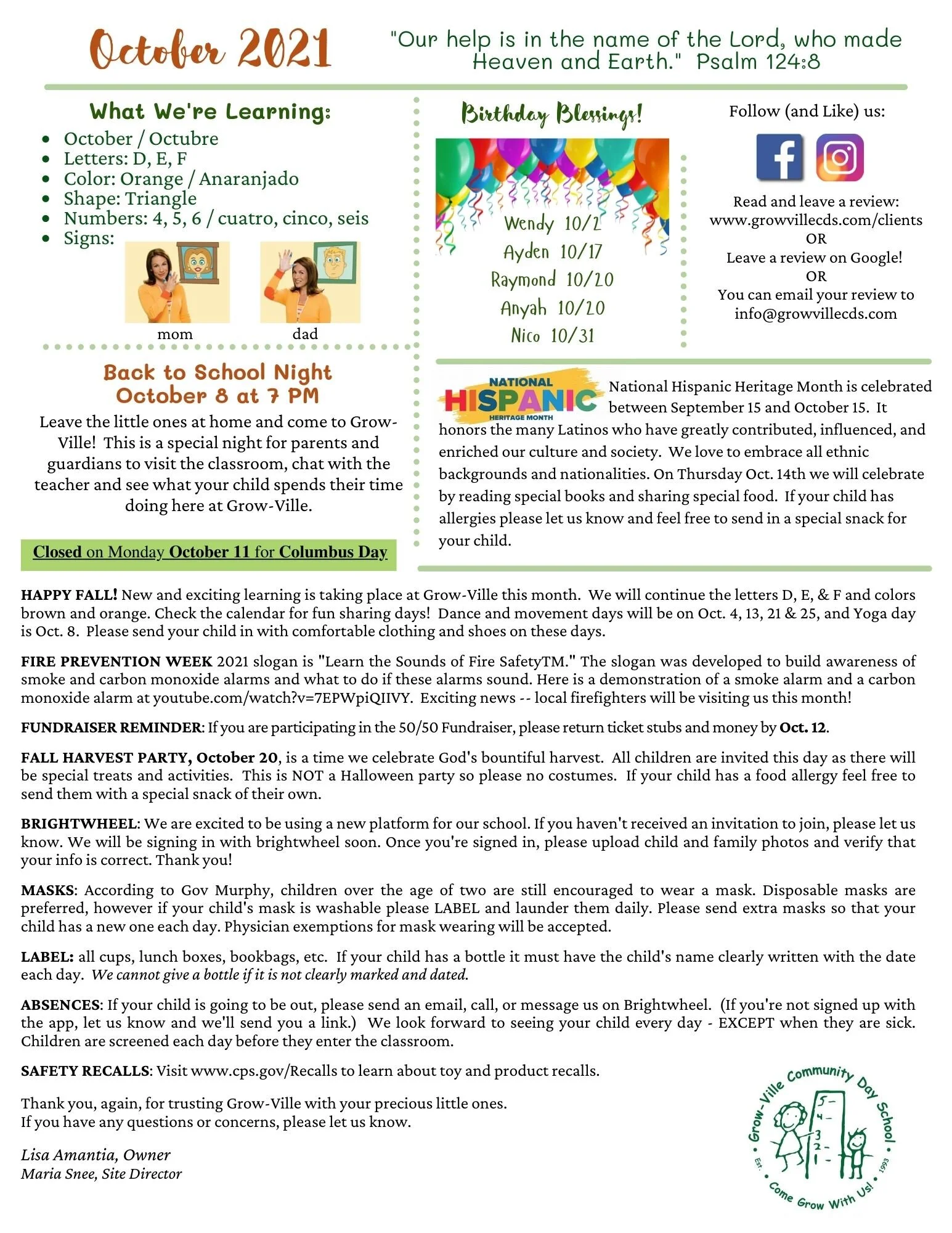 Childcare parent resources in Mercer County — Grow-Ville Community Day ...