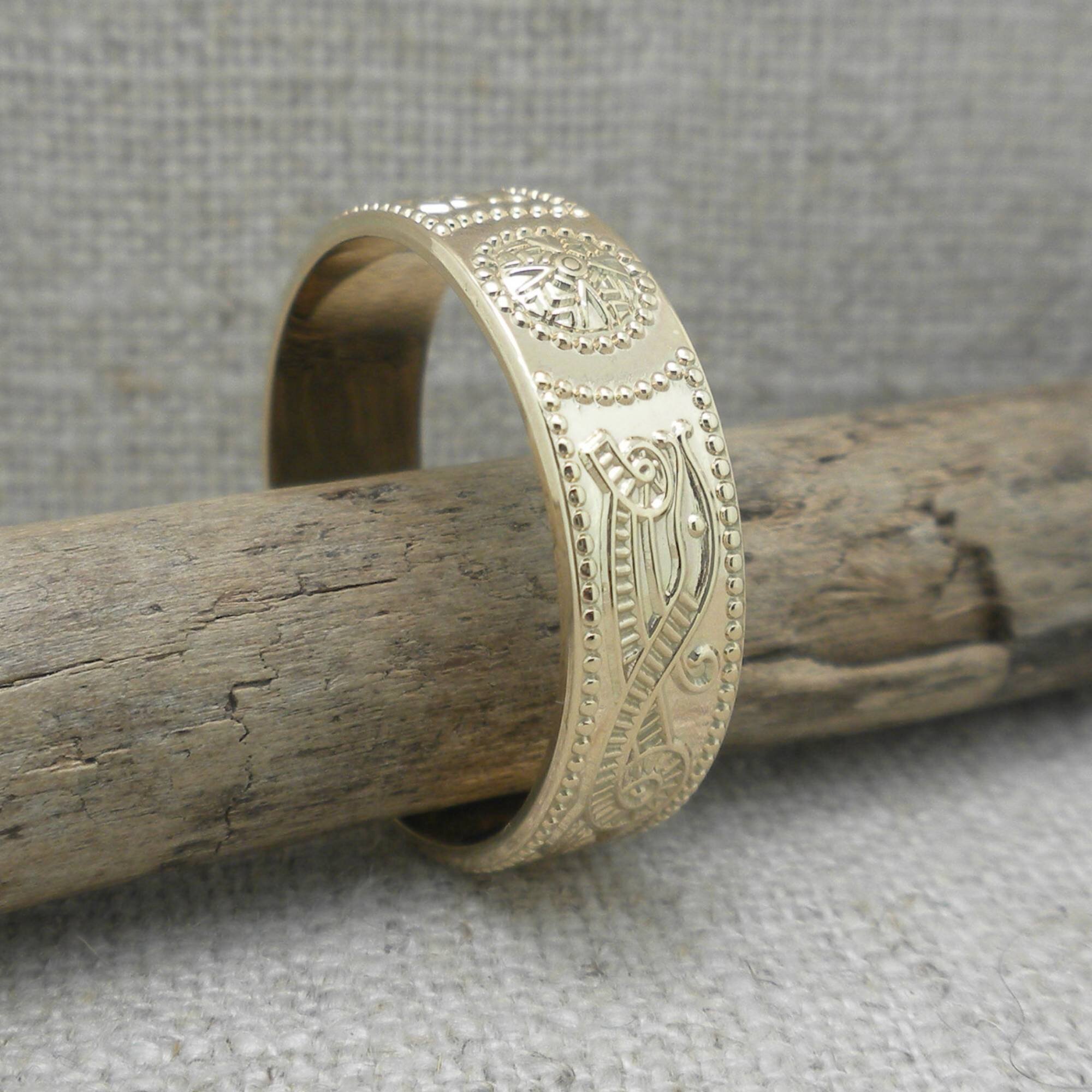 6 mm Celtic Warrior Shield Wedding Ring — Unique Celtic Wedding Rings ...
