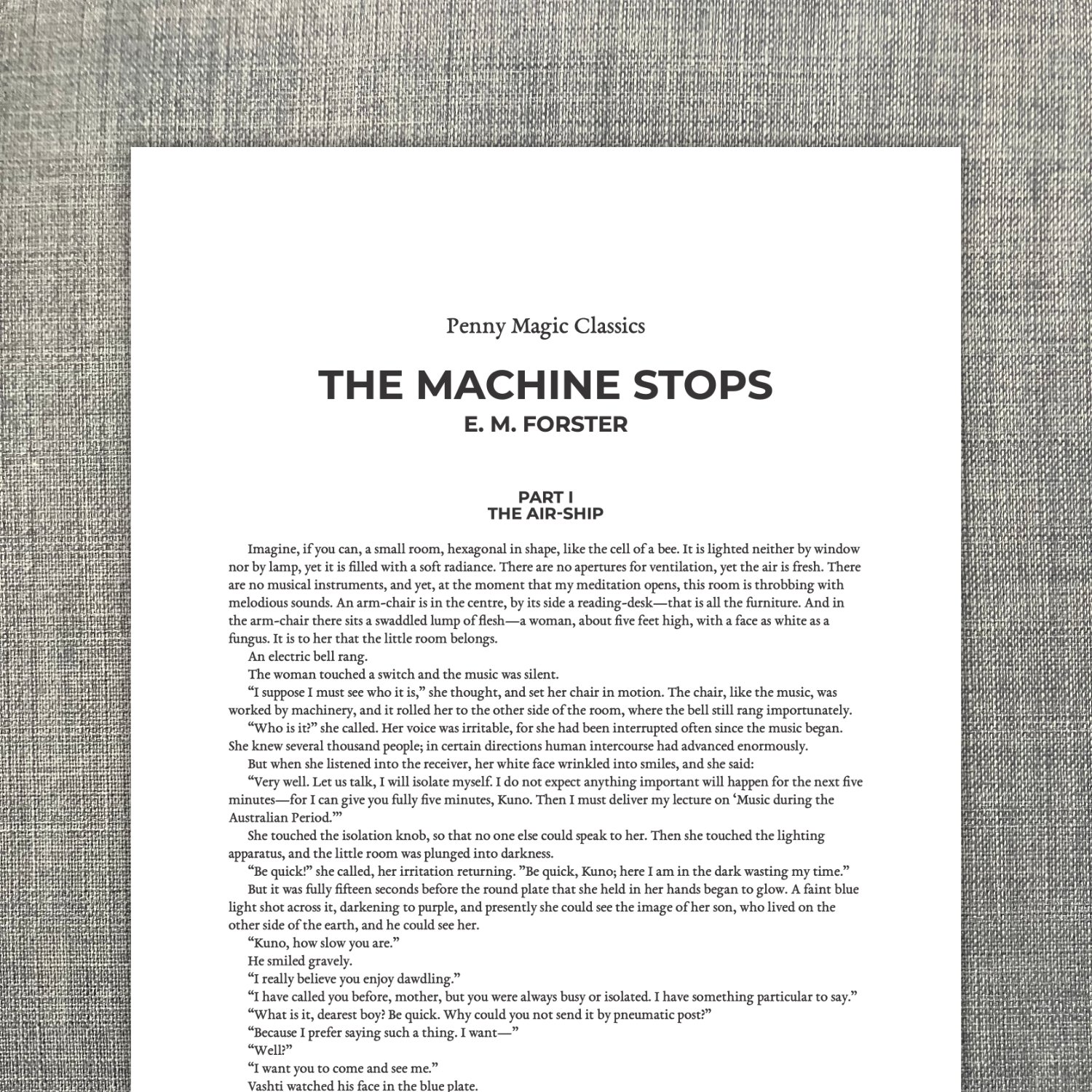 E. M. Forster's The Machine Stops Free PDF for Readers — Penny Magic ...